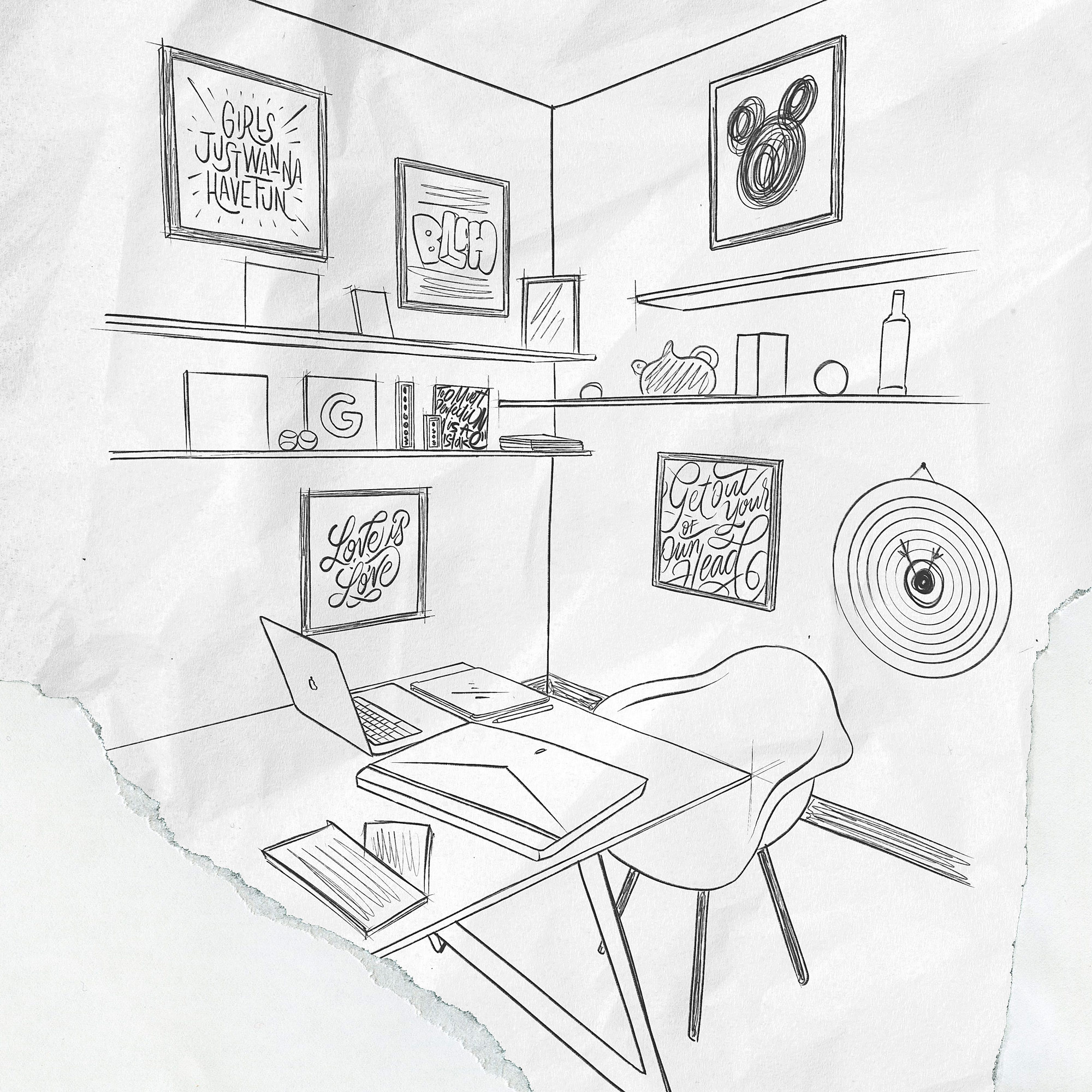 What's on Your Desk? 5 Creatives Draw Their Work Setups - Sixtysix